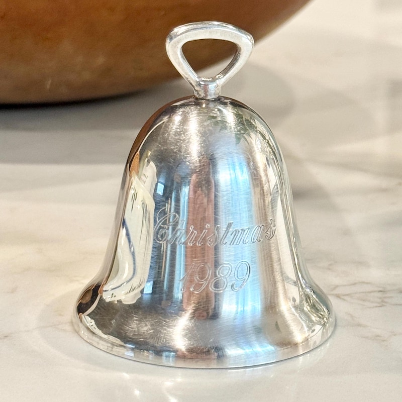 Silver Bell Ornament - Etsy