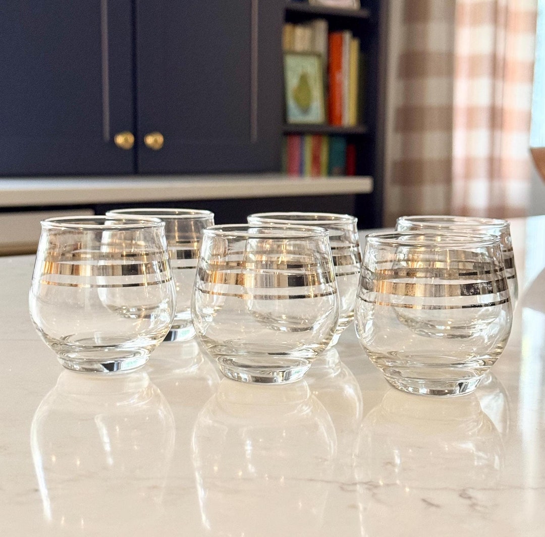 Mid-century Silver Banded Brandy Glasses - Dorothy Thorpe Style, Set of ...