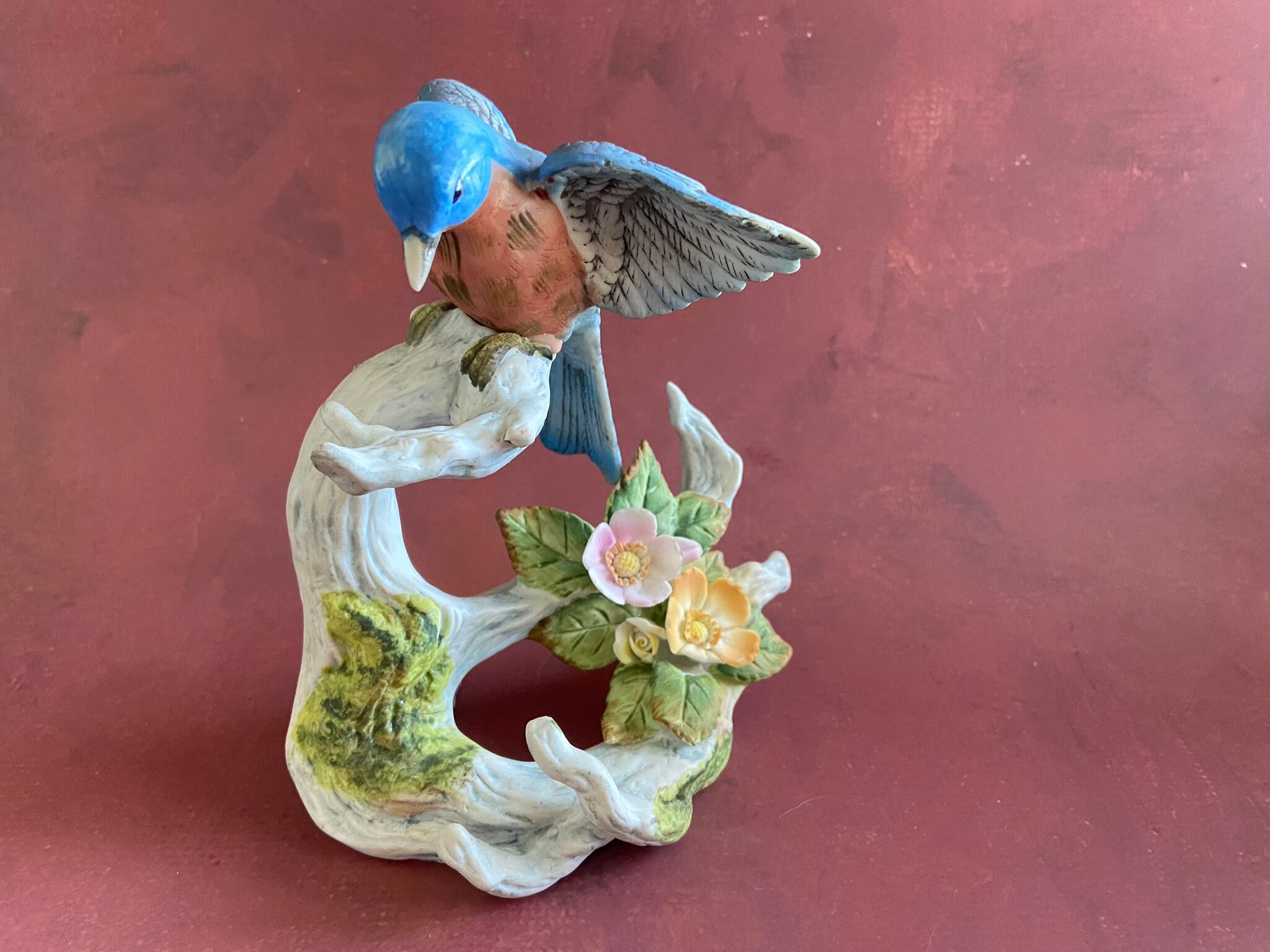 Vintage Lefton Porcelain Blue Bird With Babies Figurine KW133 - Etsy