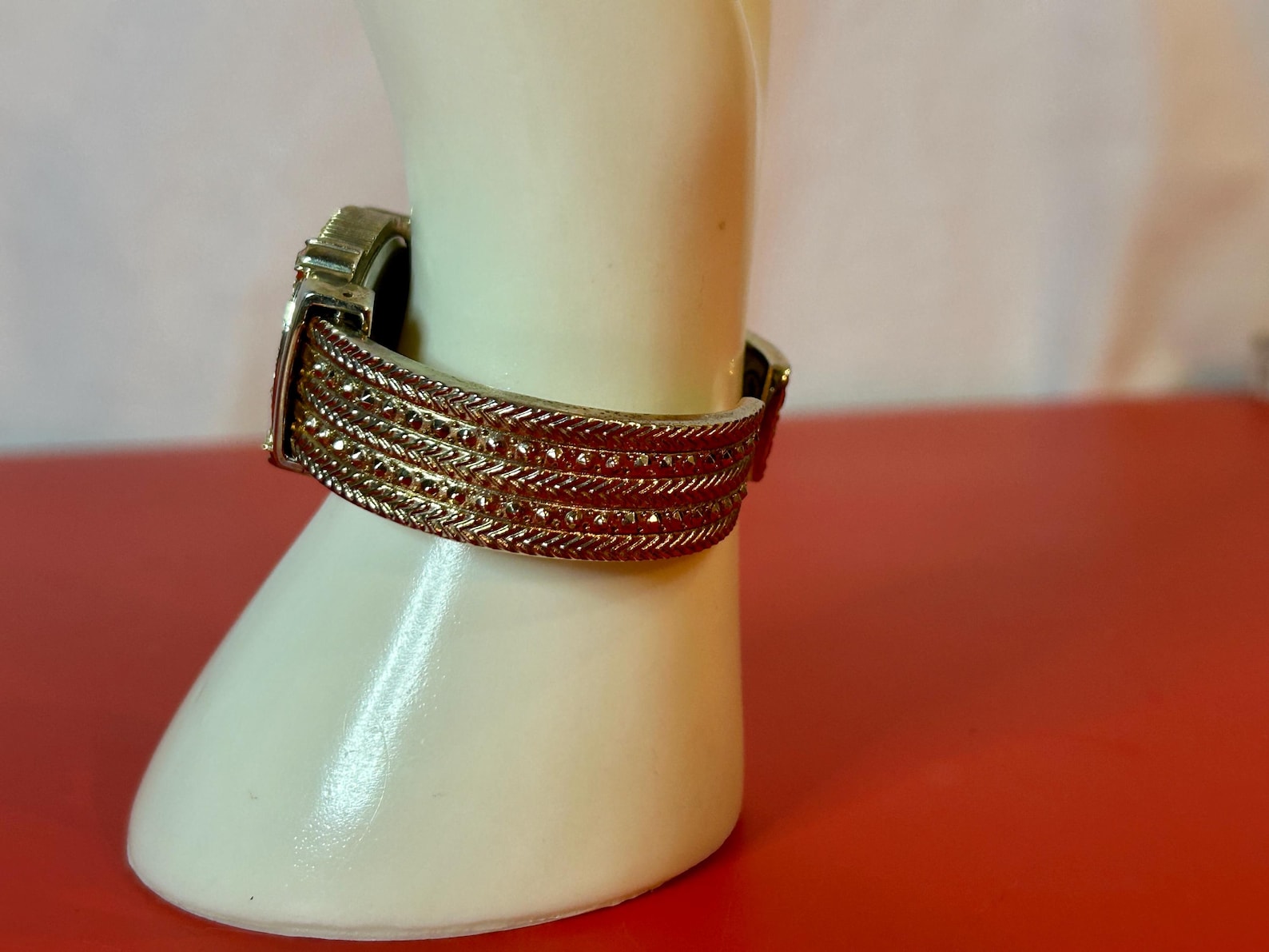 Vintage Gold-tone and Rhinestone Cuff Watch - Etsy