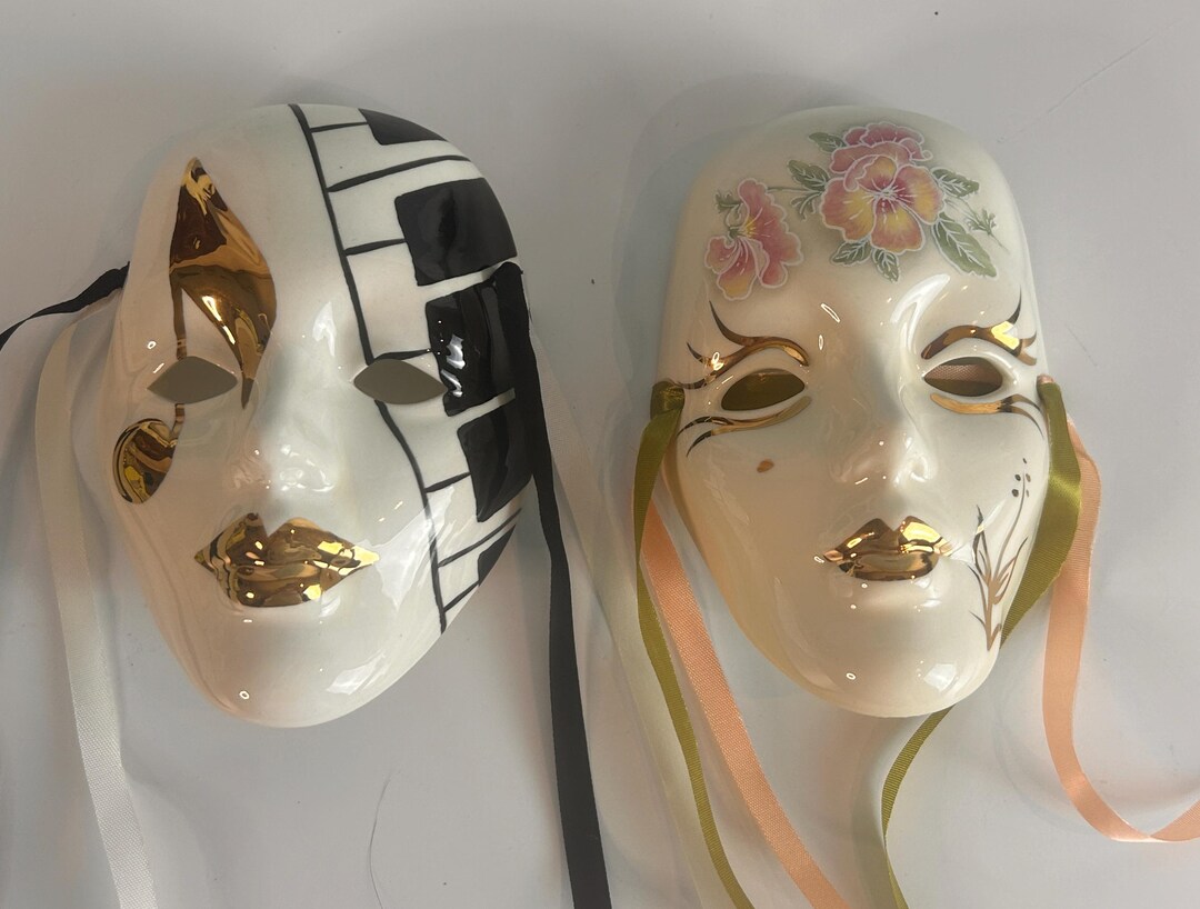 Vintage Hand-painted Wall Masks Music Piano Flowers Art Mask Decor - Etsy