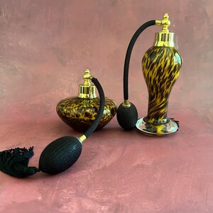 Vintage Murano Art Glass Perfume Bottles Animal Print Tortoise Shell ...