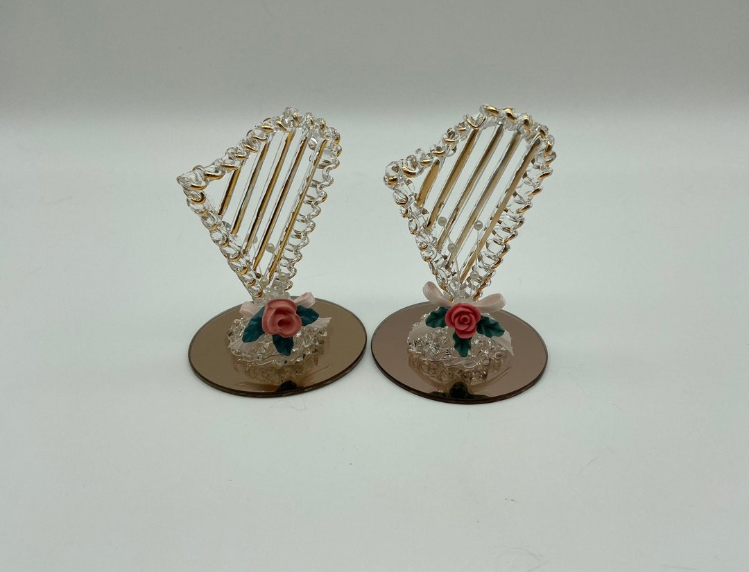 Vintage Spun-glass Harp Figurines Mounted on Mirrors Sold Separately - Etsy