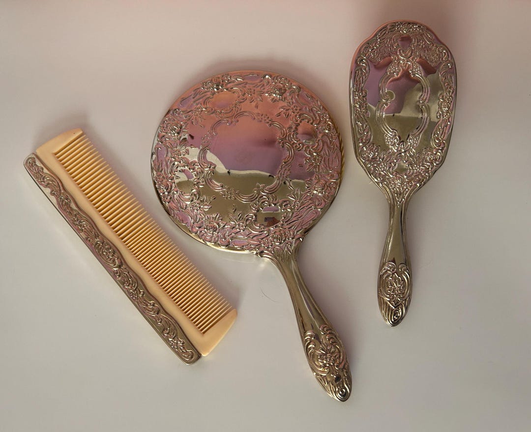 Vintage Godinger Silver-plated Vanity Set Mirror Brush Comb - Etsy