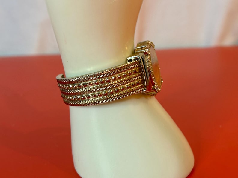 Vintage Gold-tone and Rhinestone Cuff Watch - Etsy