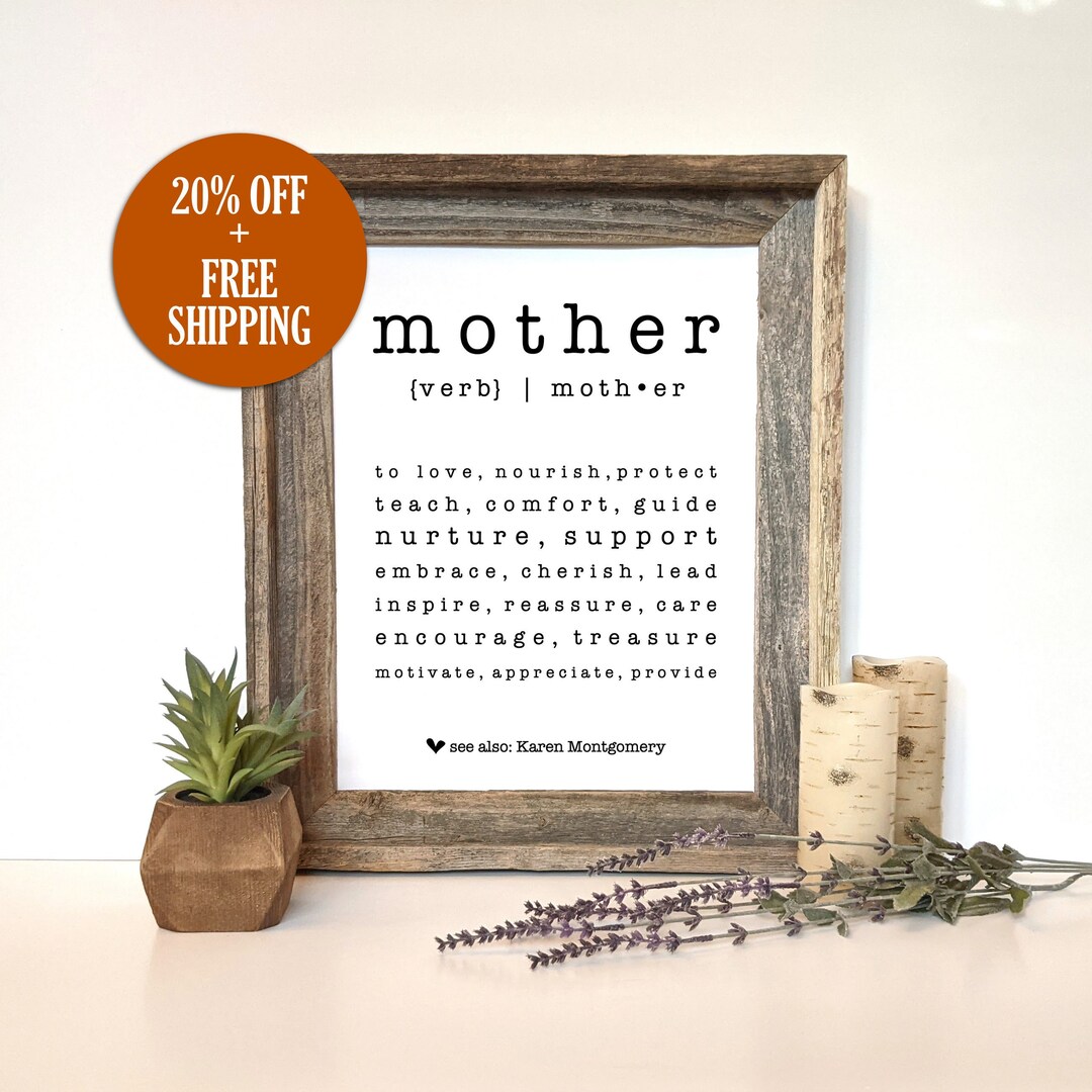 Definition of Mother Print Personalized Gifts for Mom Wall Art for Home ...