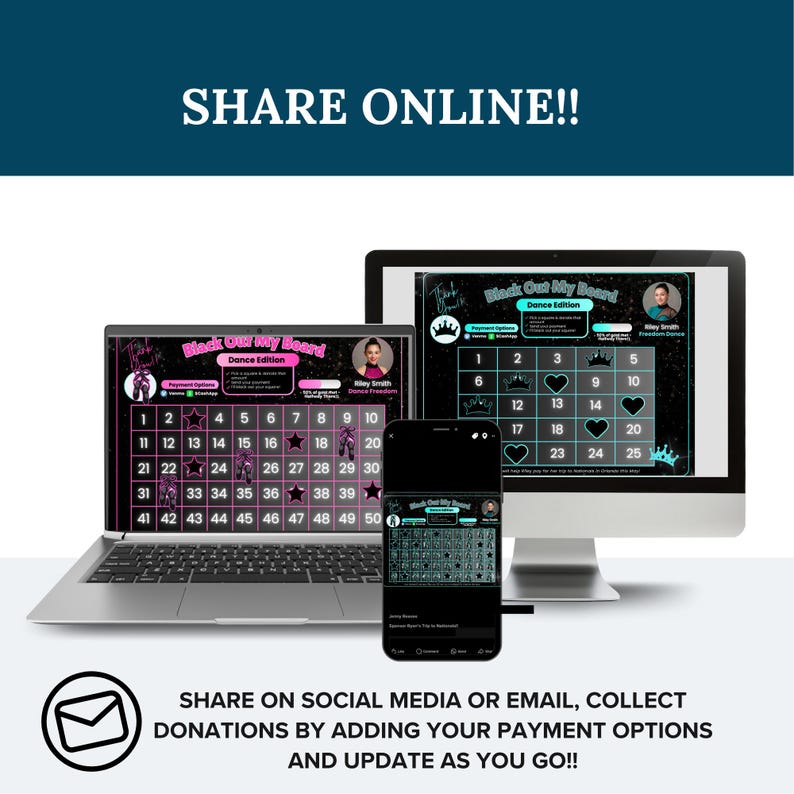 Dance Fundraiser Template: Black Out My Board, Editable Canva Design ...