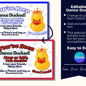 You've Been Dance Ducked | Editable Dance Ducks | Dance Competition - Etsy