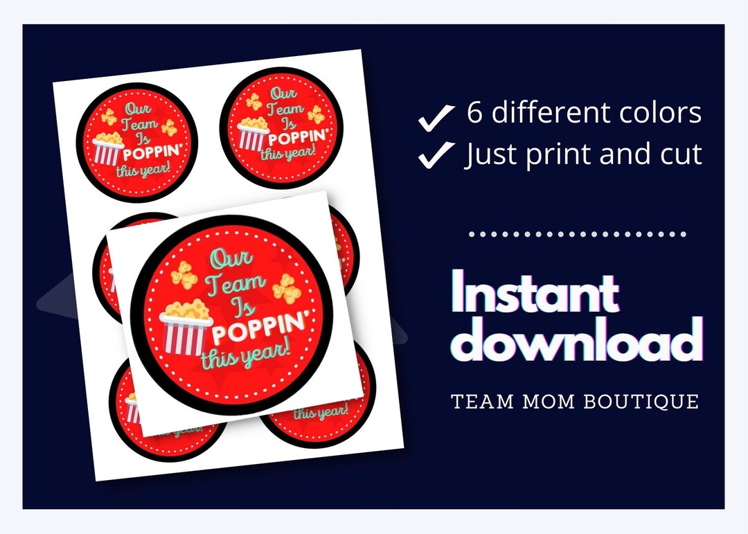 Cheer Printables Team Gift Ideas Our Team is Popping - Etsy