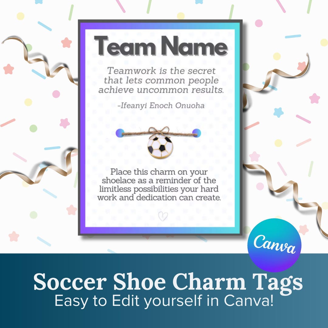 Editable Shoe Charm Template | Team Printables | Canva Templates - Etsy