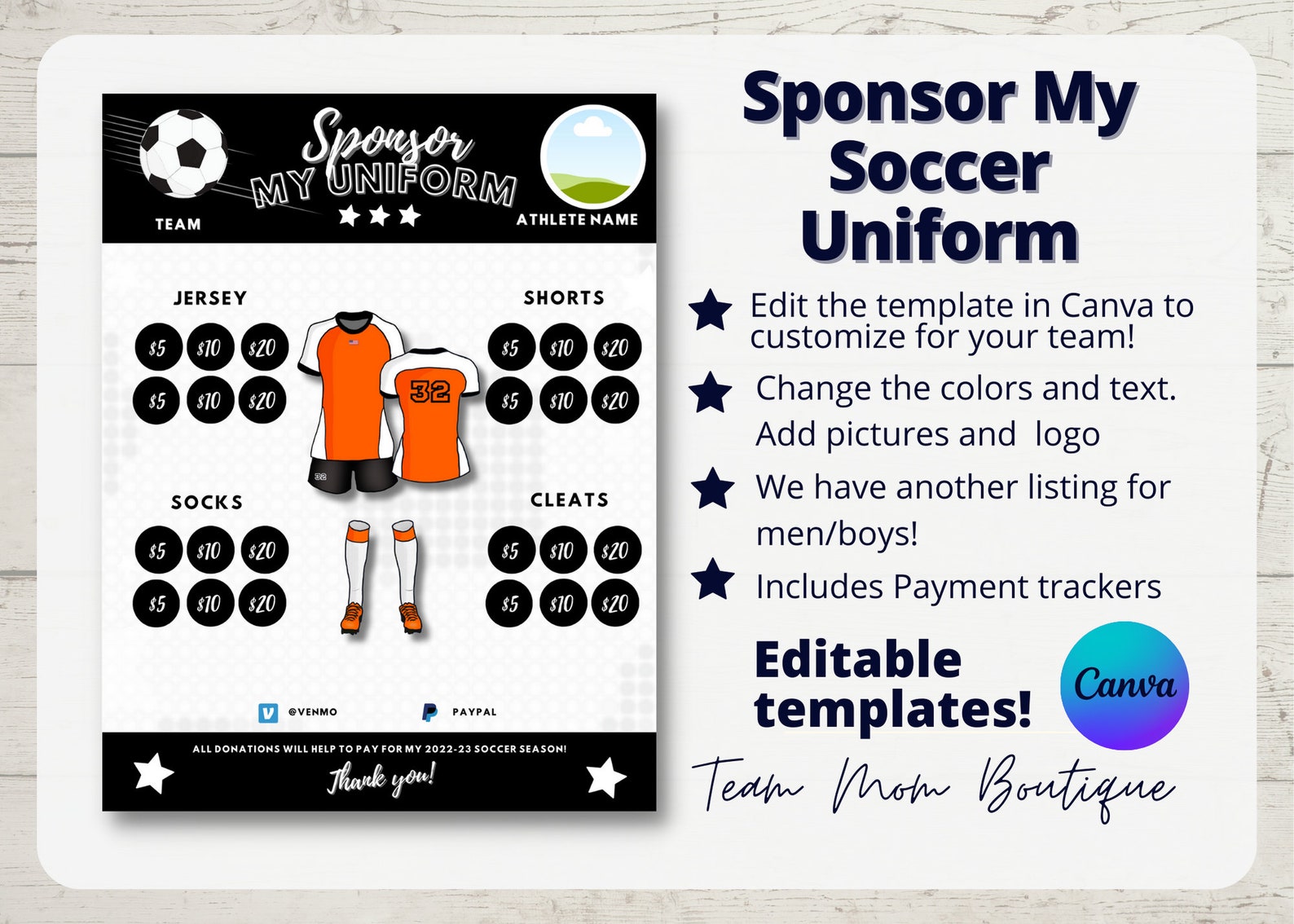 Women's Soccer Fundraiser Sponsor My Uniform Women's Soccer Team Ideas ...