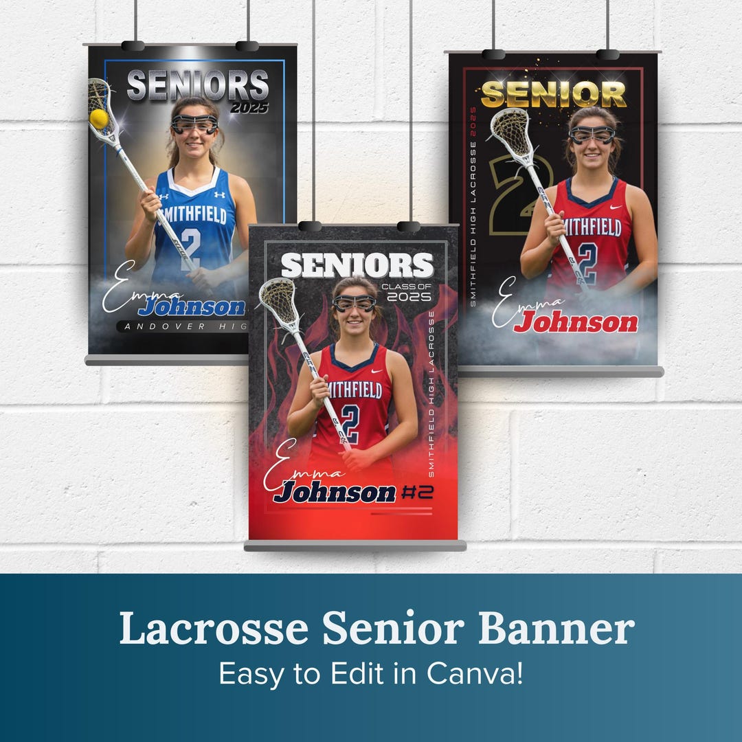 Custom Girl's Lacrosse Senior Banner 2025 - Digital Printable Senior ...