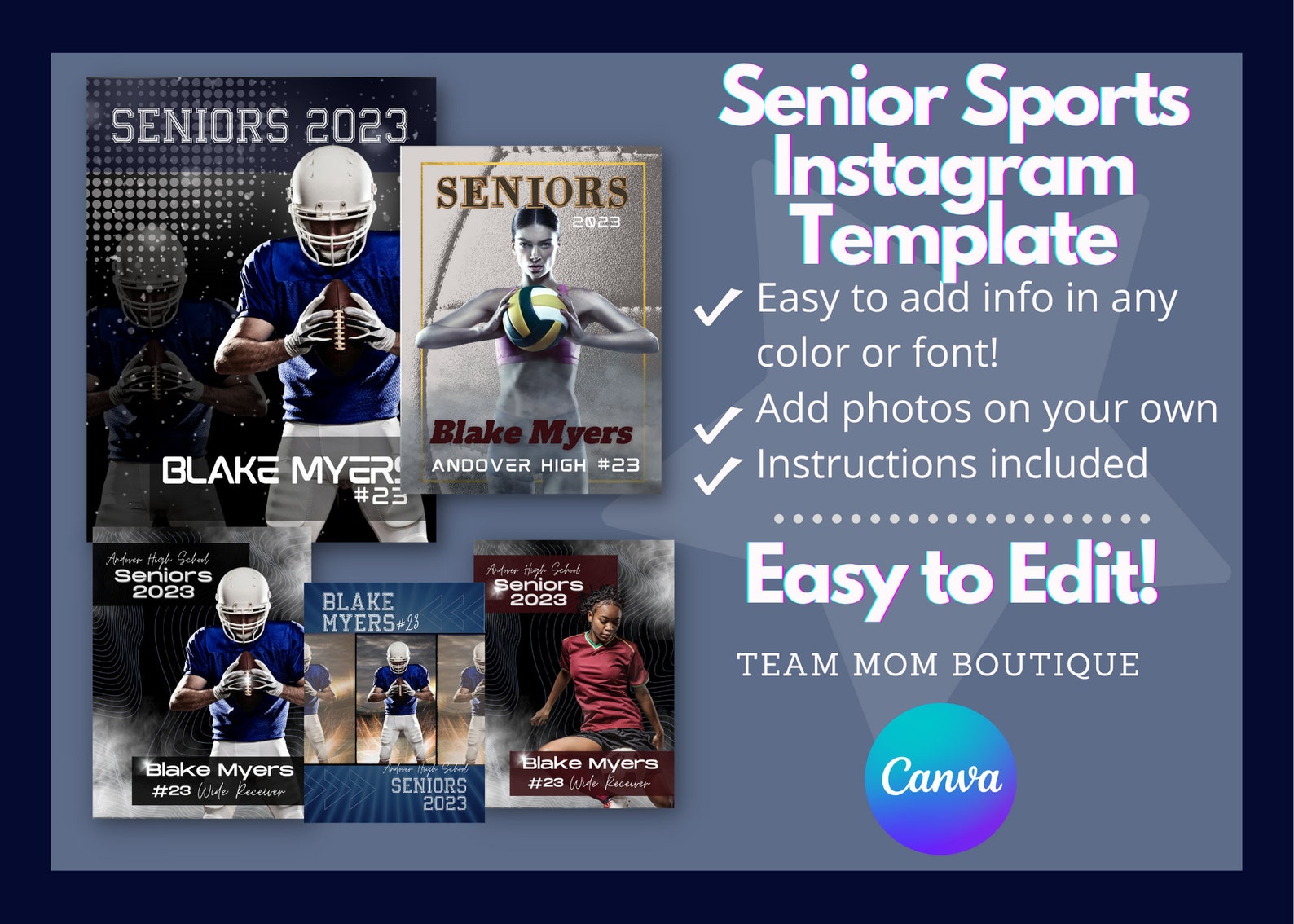 Senior Night Instagram Post Template| Editable Social Post - Etsy