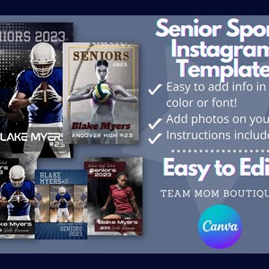Senior Night Instagram Post Template| Editable Social Post - Etsy
