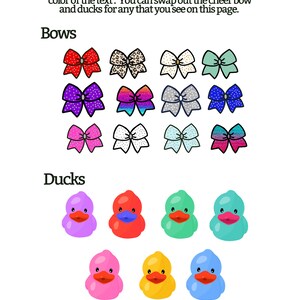 Cheer Duck Tag | Editable Ducks Tags | Cheer Printables | Quack Quack ...