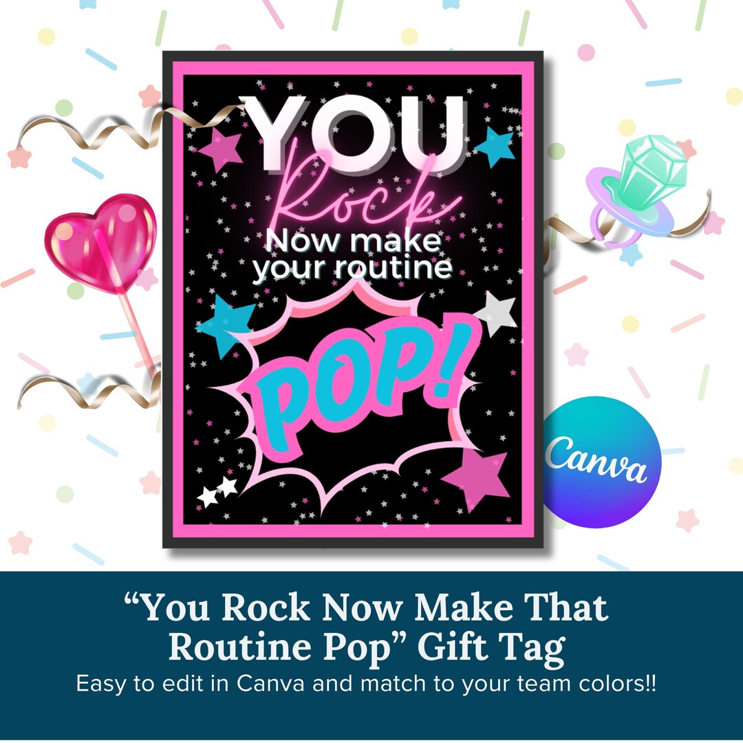 Cheer Dance Candy Gift Tags | You Rock Routine Digital Tags ...