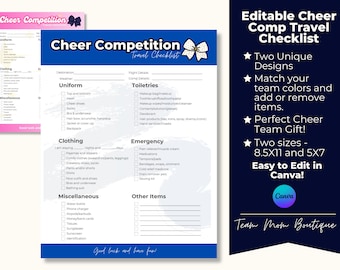 Cheer Competition Packing List - Etsy