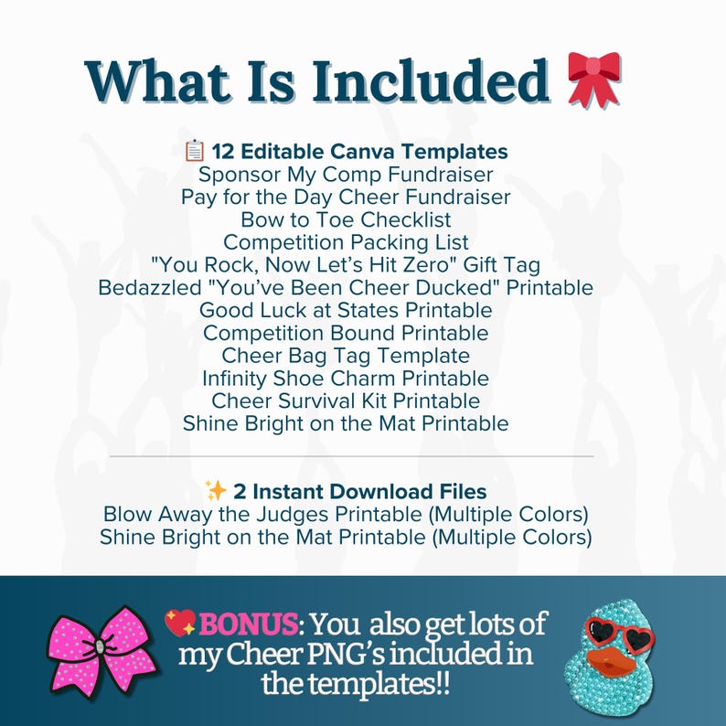 Ultimate Cheer Competition Printable Bundle | Editable Templates ...