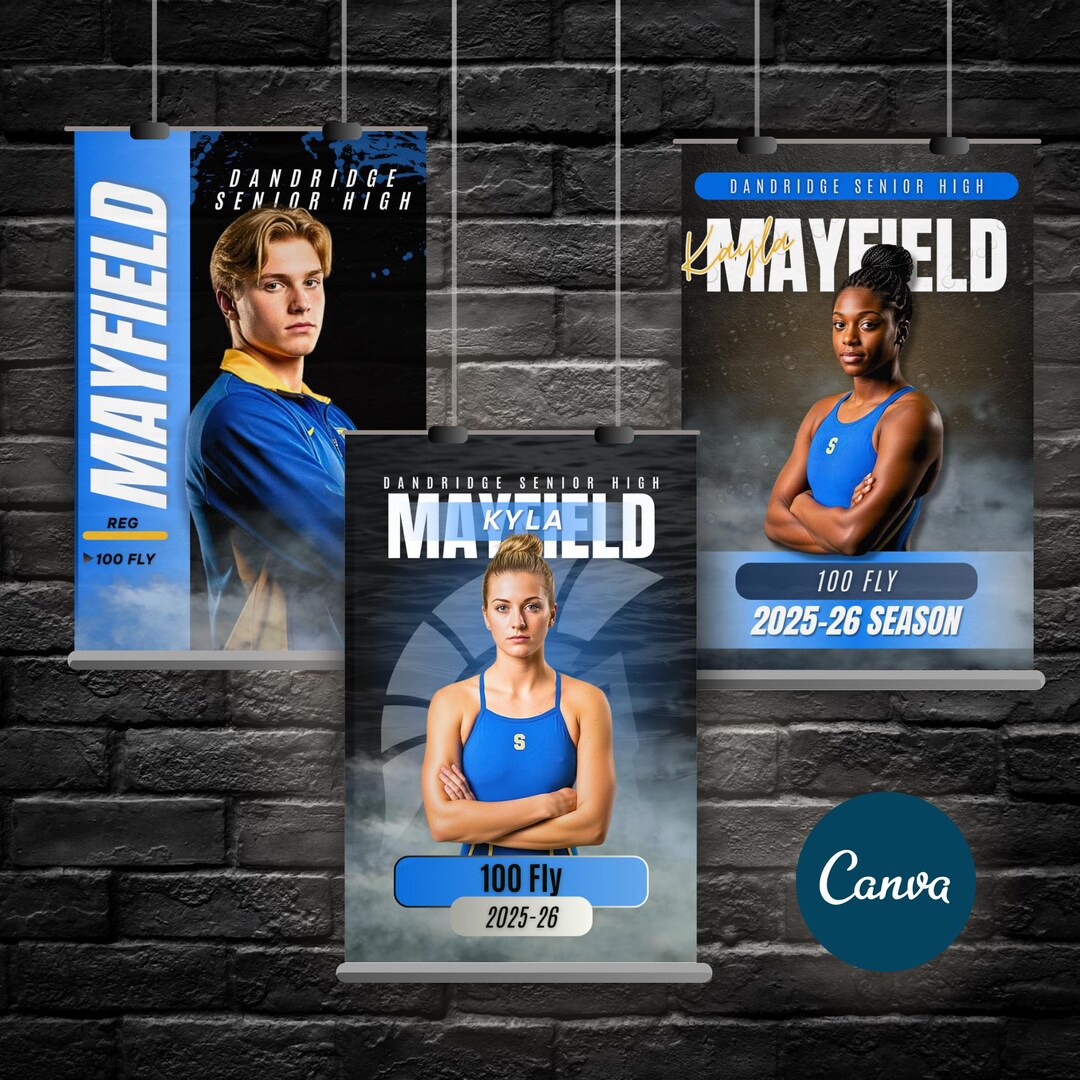 Swim & Dive Senior Banner Template (18x24, 24x36) - Etsy