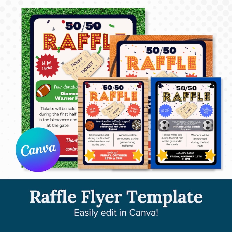 Editable Sports Raffle Flyer Template: Fundraiser (digital Download) - Etsy