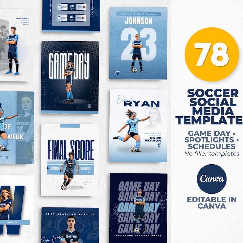 Soccer Instagram Template - Etsy