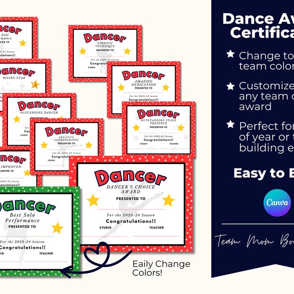 Dance Certificate - Etsy
