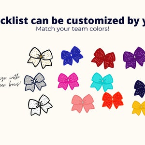 Cheer Team Checklist: Customizable Bow to Toe List (digital Download ...