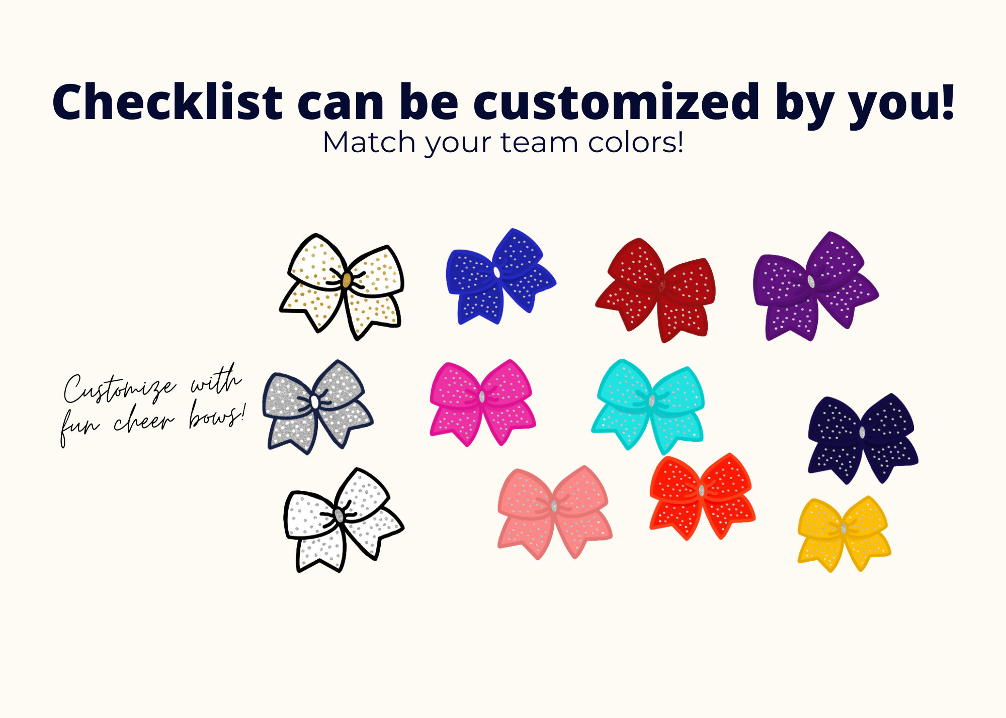 Cheer Team Checklist: Customizable Bow to Toe List (digital Download ...