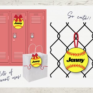 Softball Name Tags: Printable Team Gifts (digital Download) - Etsy