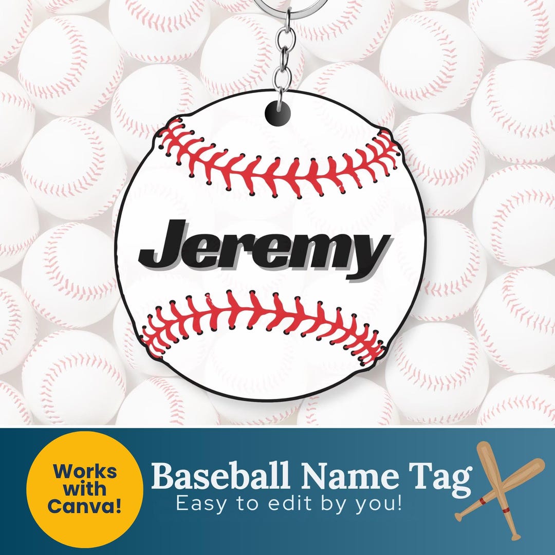 Baseball Name Tags: Editable Team Dugout Printables (digital Download ...