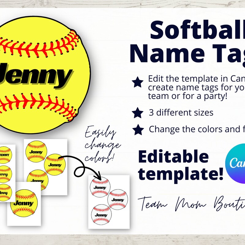 Softball Tags - Etsy