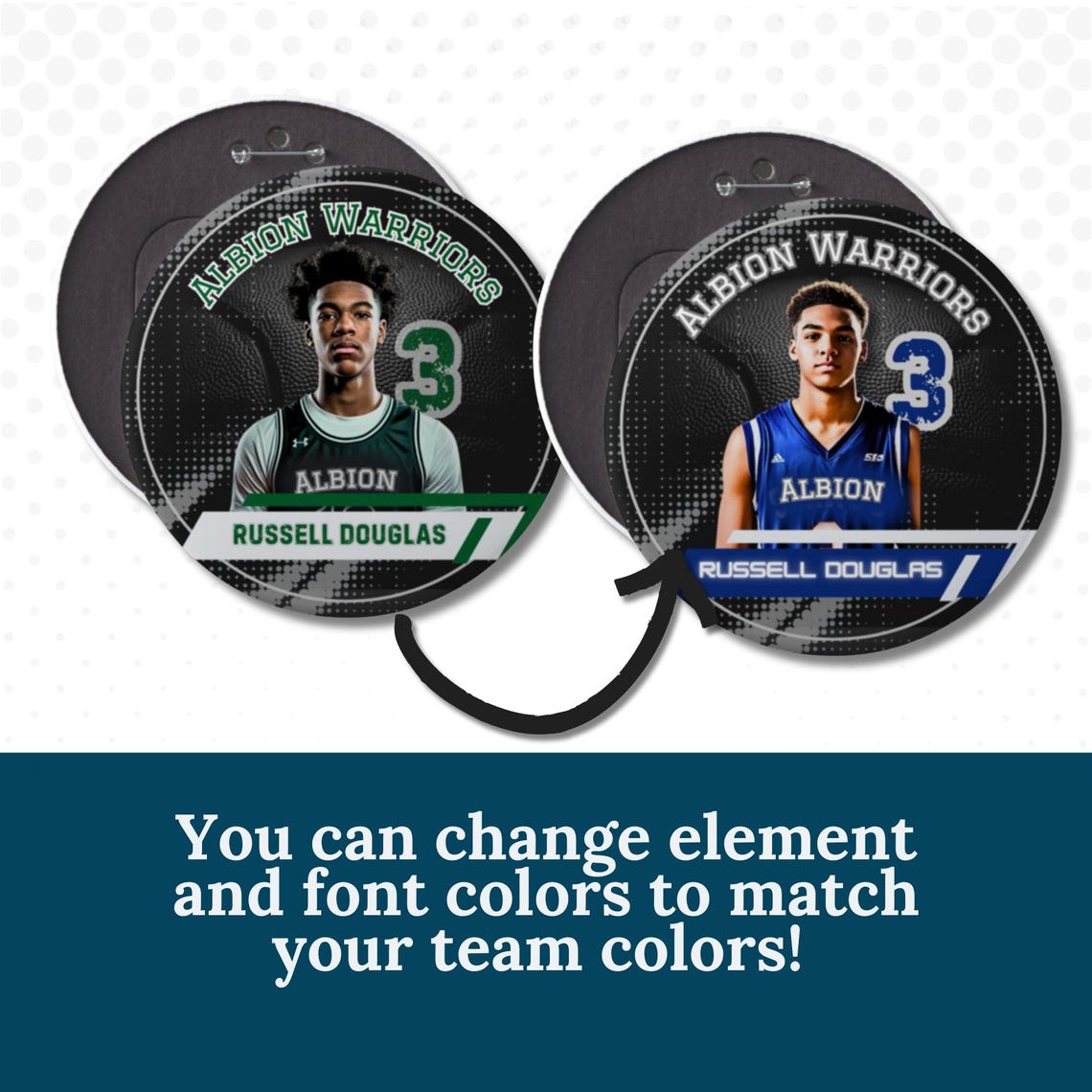 Basketball Mom Button Template: Personalized Player Photo Pin (digital ...
