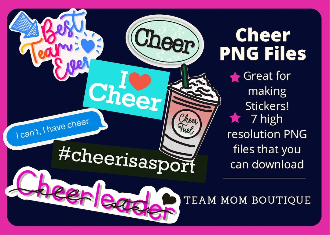 Cheer Clip Art | Cheer PNG Files | Cheer Stickers PNG| I Can’t I Have ...