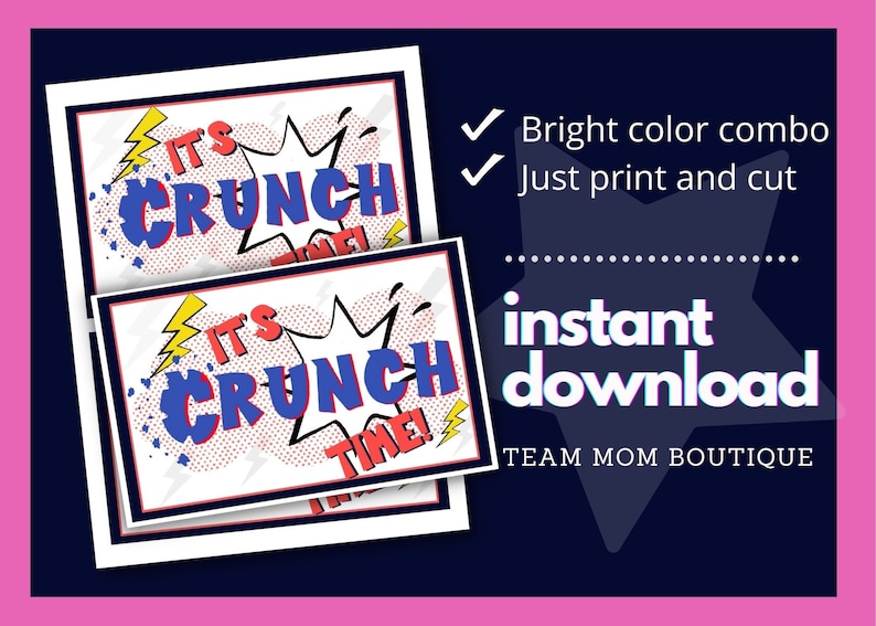 Cheer Printables | Candy Favor Tag | It's Crunch Time - Etsy