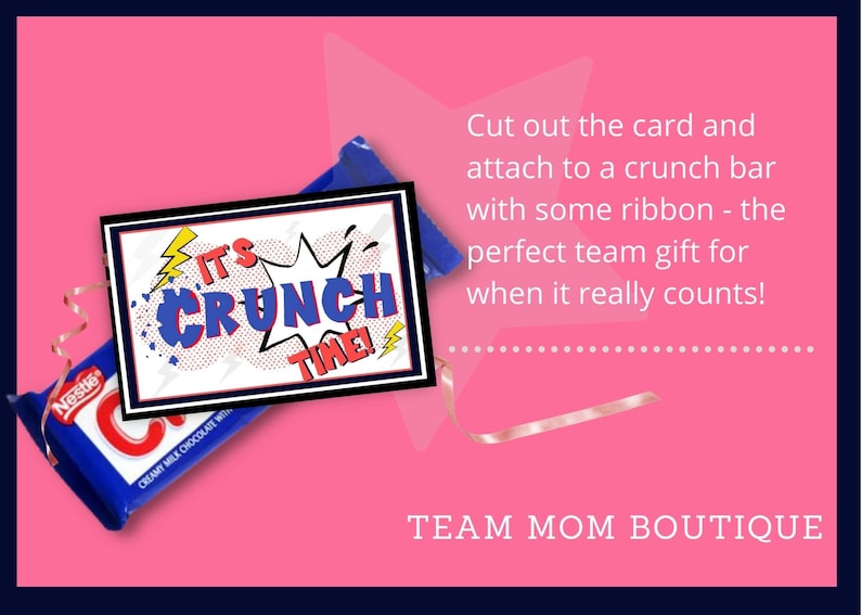 Cheer Printables | Candy Favor Tag | It's Crunch Time - Etsy