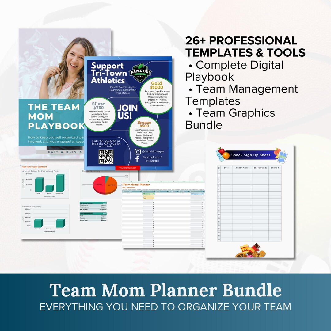 Team Planner Bundle With Templates | Sports Team Management Digital Kit ...