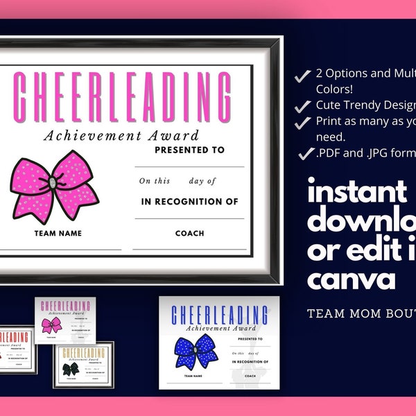Cheer End of Year Awards - Etsy