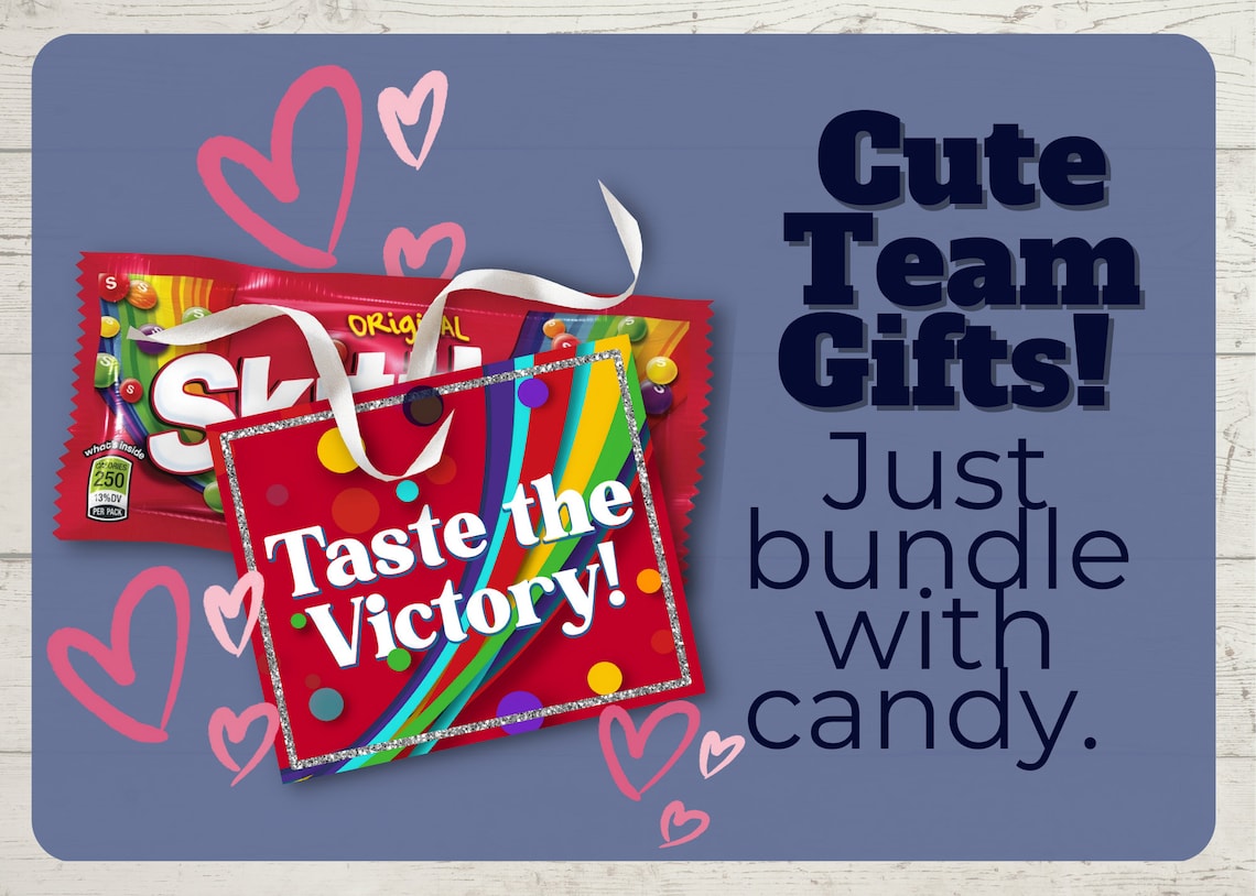 Team Printables Team Gift Ideas Taste the Victory Candy - Etsy