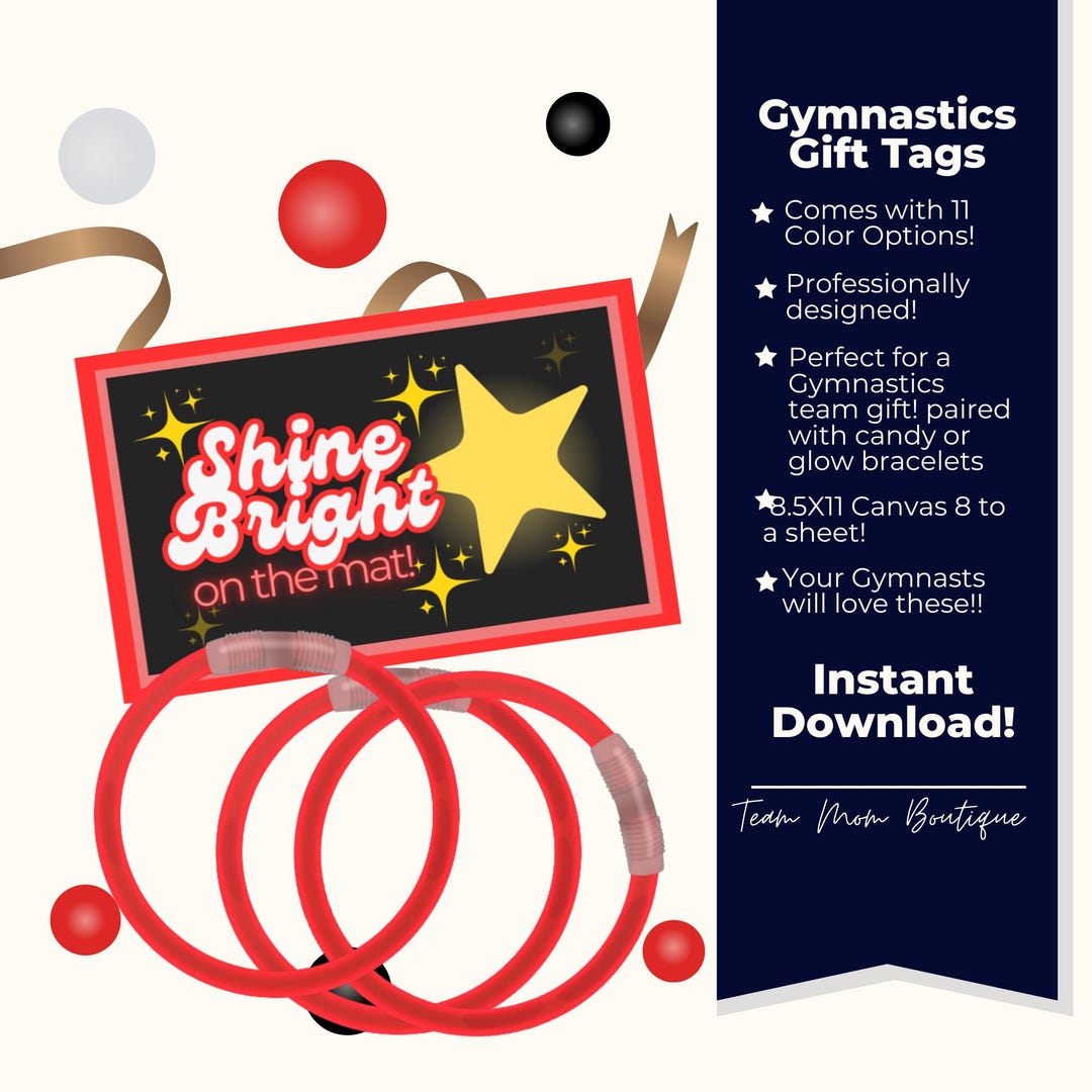 Gymnastics Gift Tags, Customizable Gift Tags, Competition Gift Tags - Etsy