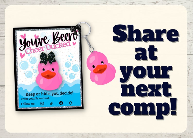 Cheer Duck Tag: Editable Good Luck Cards (digital Download) - Etsy