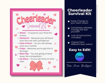 Royal Blue Printable Cheer Survival Kit Cheer Competition Gift Idea ...