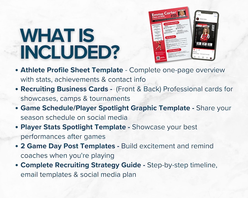 Volleyball Recruiting Bundle Canva Template, College Athlete Profile ...