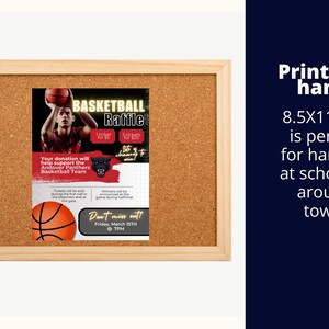 Basketball Raffle Flyer Template | Editable Fundraiser Template ...