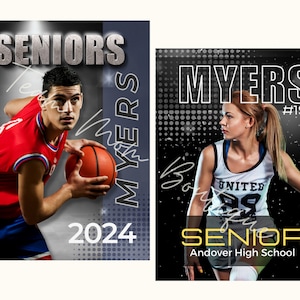Basketball Senior Night Poster Canva Template| Senior Basketball Banner ...