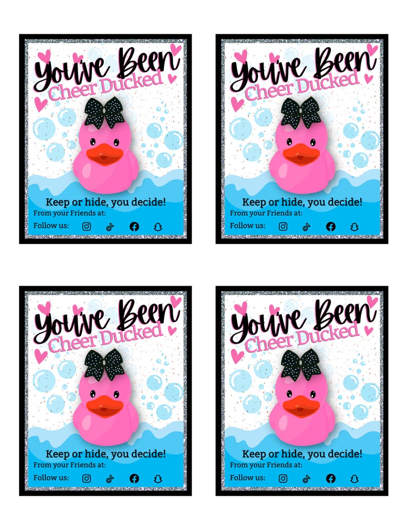 Cheer Duck Tag Editable Ducks Tags Cheer Printables - Etsy