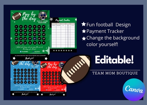 Football Calendar Fundraiser Football Fundraiser Template - Etsy
