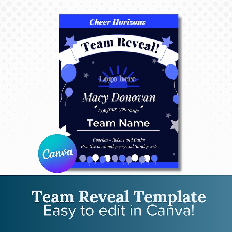 Cheer Team Reveal - Etsy