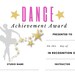 Dance Award Certificate End of Year Dance Award Dance Recognition ...