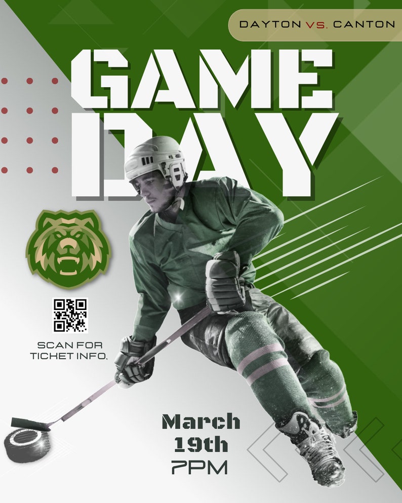 Hockey Flyer Template Editable Hockey Template Canva - Etsy Canada