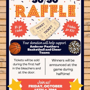 Raffle Flyer Template Editable Fundraiser Template Sports Fundraiser - Etsy